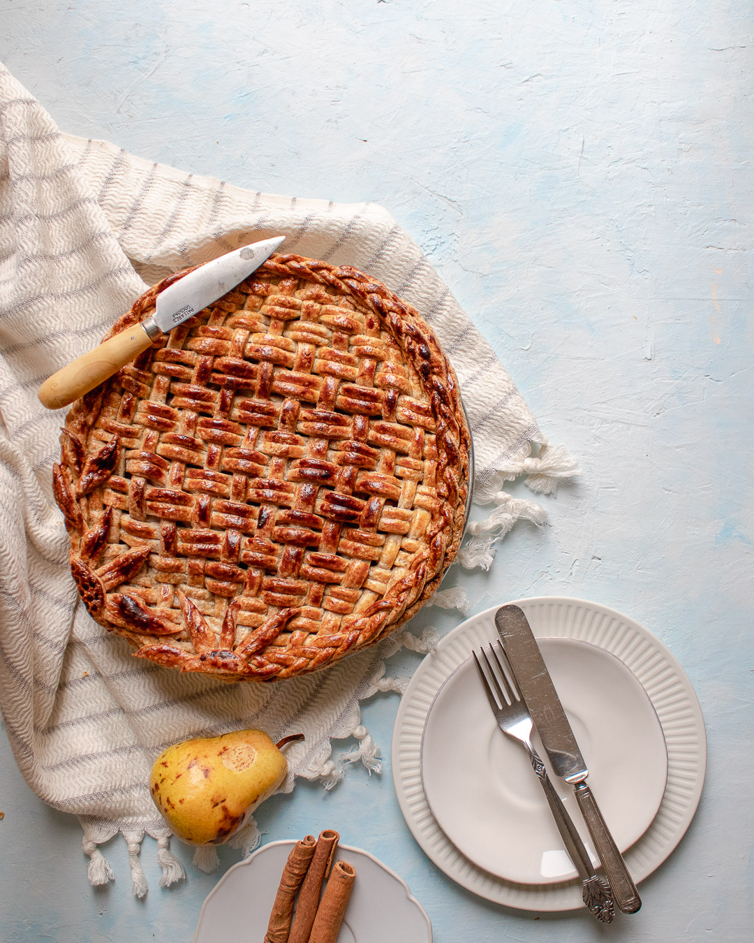 Fall Spiced Chai Pear Pie - Whiskfully So