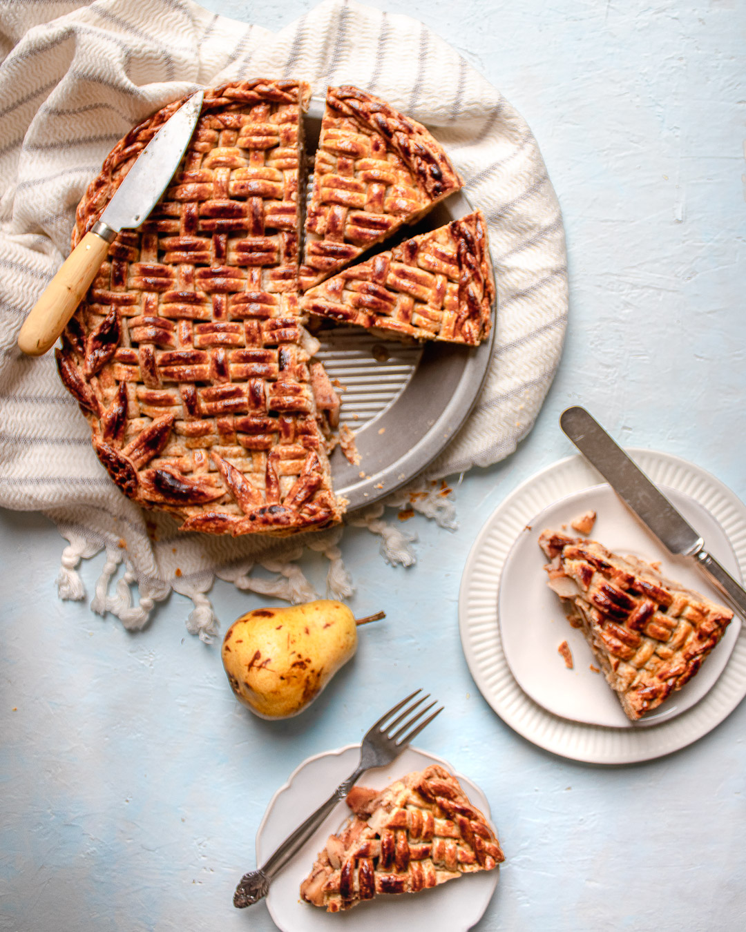 Fall Spiced Chai Pear Pie - Whiskfully So