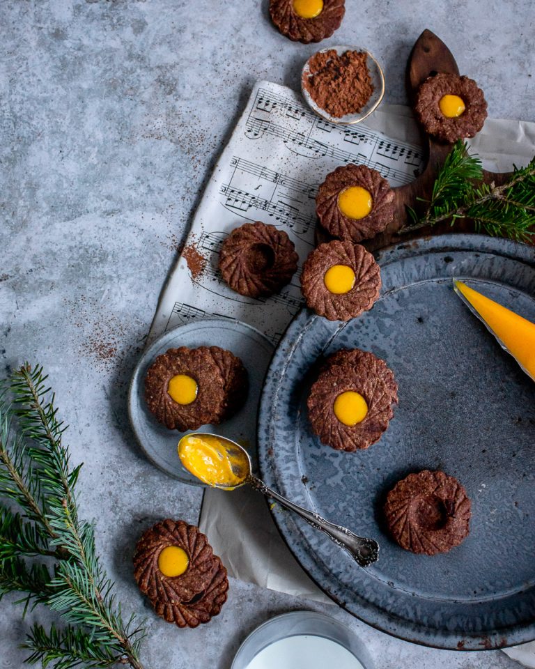 Chocolate Lemon Curd Linzer Cookies - Whiskfully So