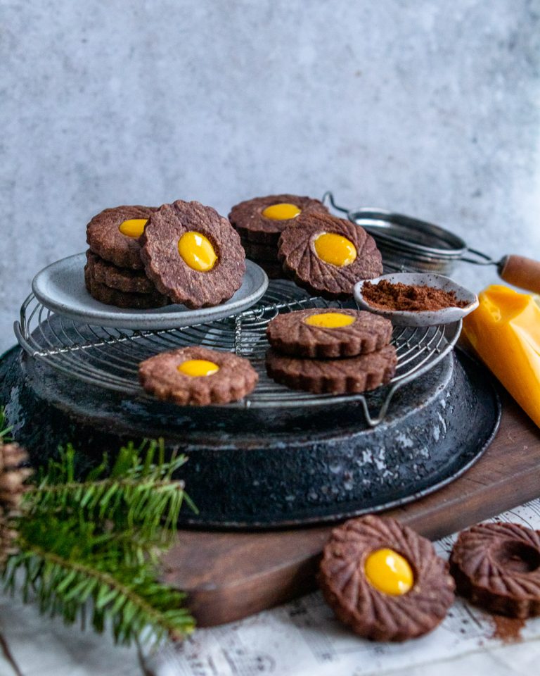 Chocolate Lemon Curd Linzer Cookies - Whiskfully So