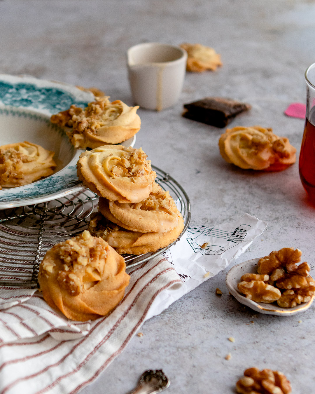 Maple Vanilla Walnut Viennese Whirls - Whiskfully So