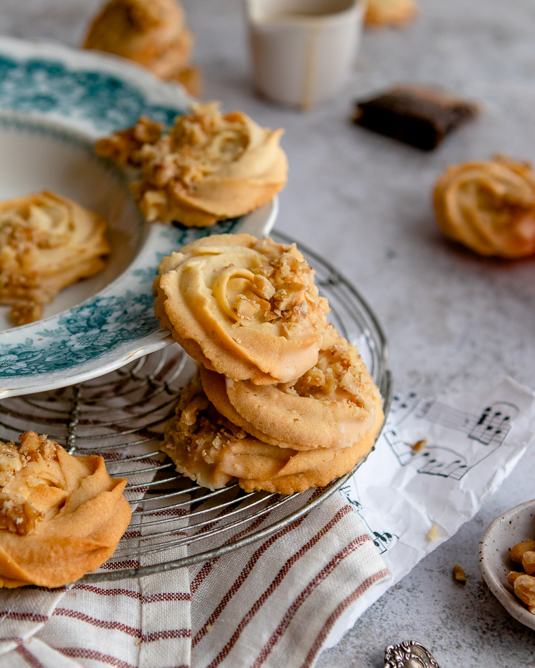 Maple Vanilla Walnut Viennese Whirls - Whiskfully So