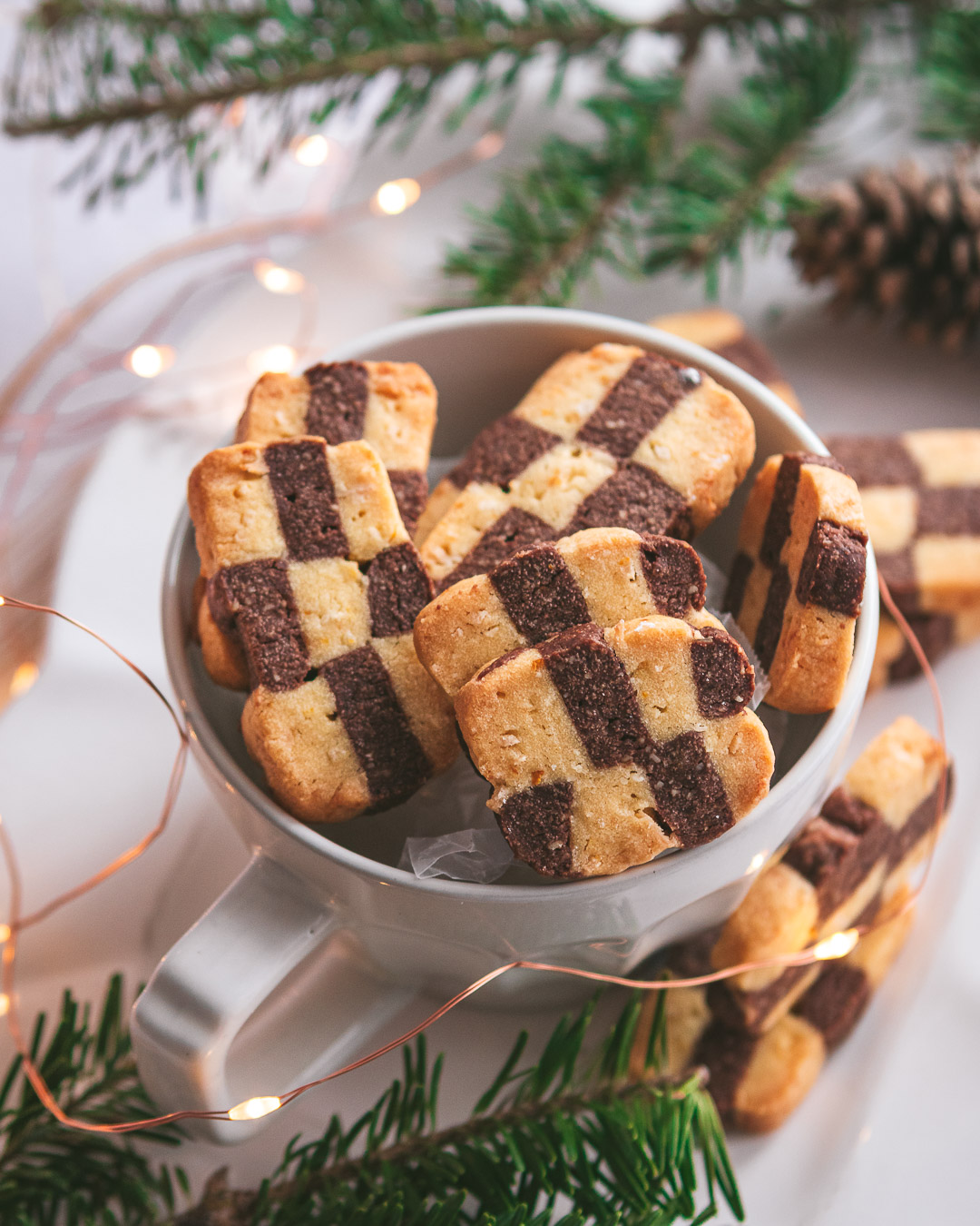 Chocolate Orange Coconut Checkerboard Cookies - Whiskfully So
